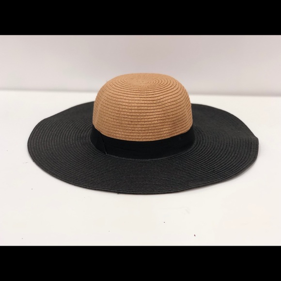 Accessories | Two Tone Black Large Brim Sun Hat | Poshmark